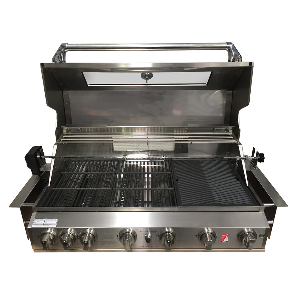 Smart 6 Burner Built-In Gas BBQ With Rotisserie & Rear Infrared Burner