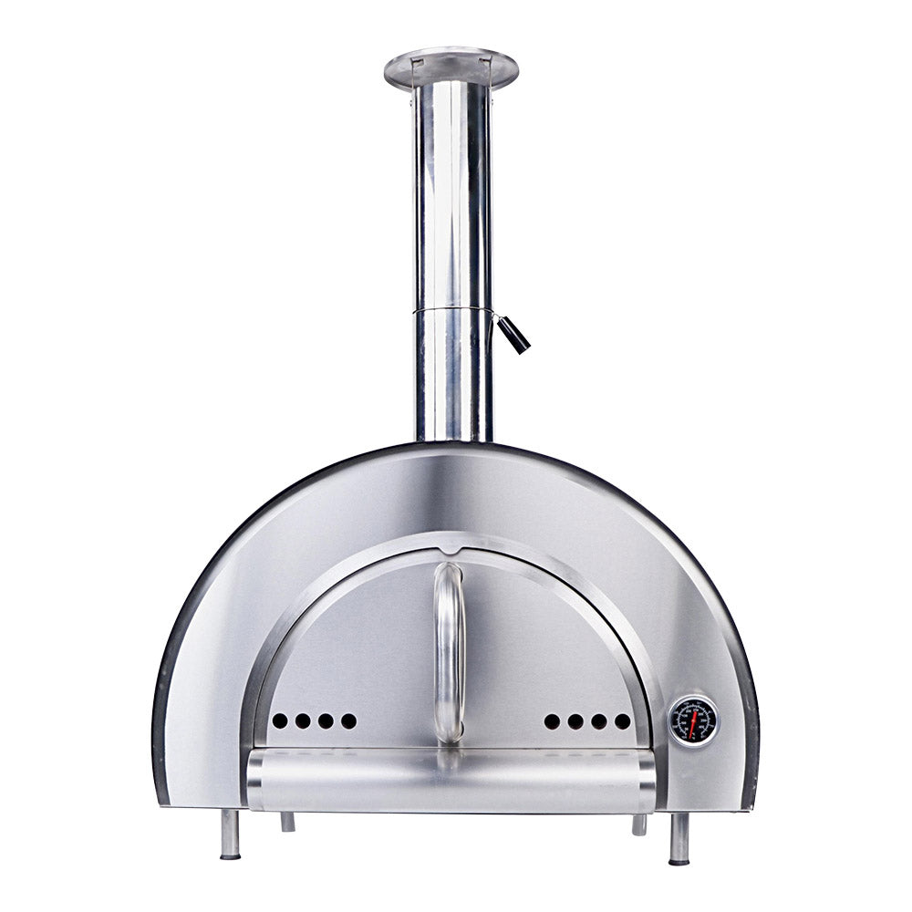 Smart Built-In Wood Fired Pizza Oven In Black & Stainless Steel Finish