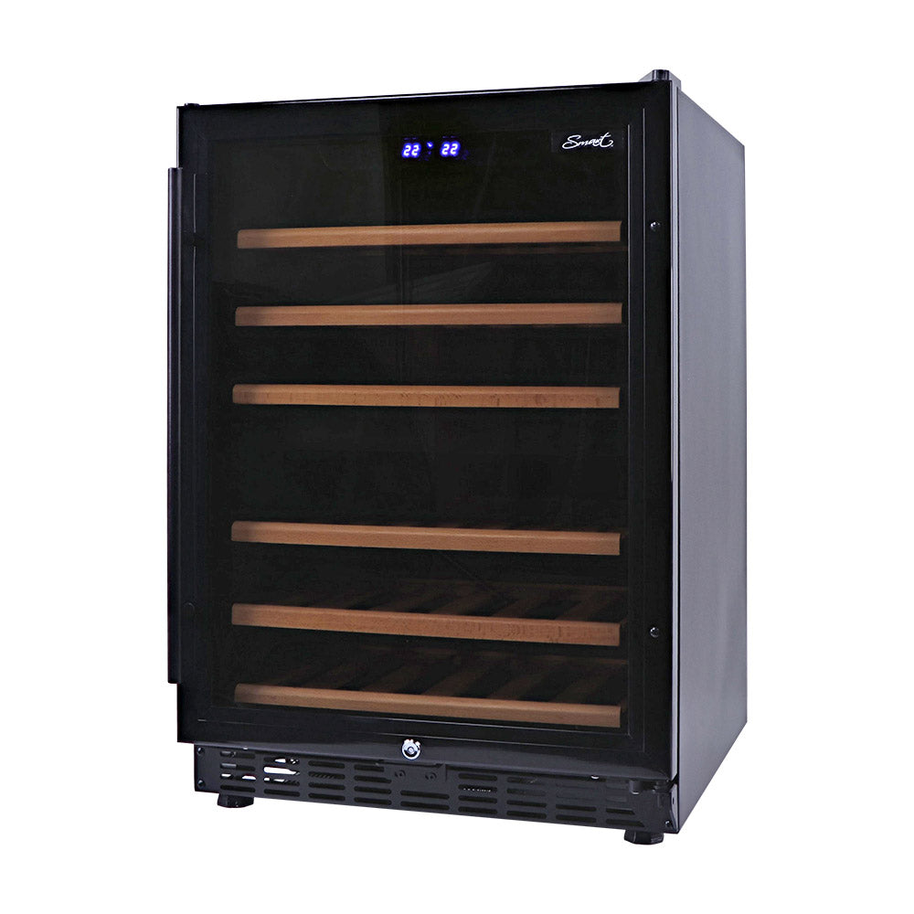 Smart 154L Dual Zone Under Counter Wine Fridge in Black (SMAWC54DN)